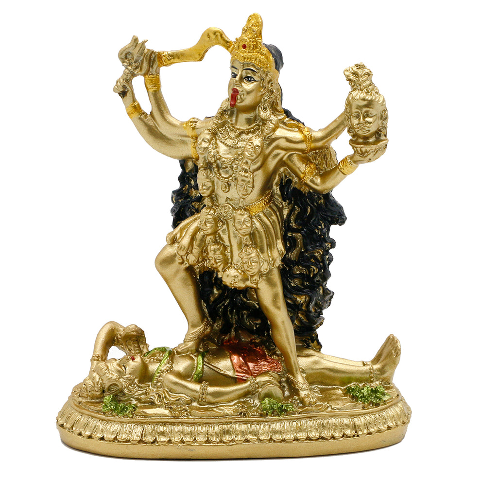 Antique Gold Hindu God Kali Statue – Indian Idol Murti Pooja Item Kal ...